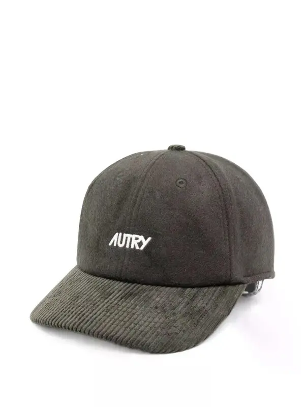 AUTRY Logo-embroidered Corduroy-brim Baseball Cap - Grey