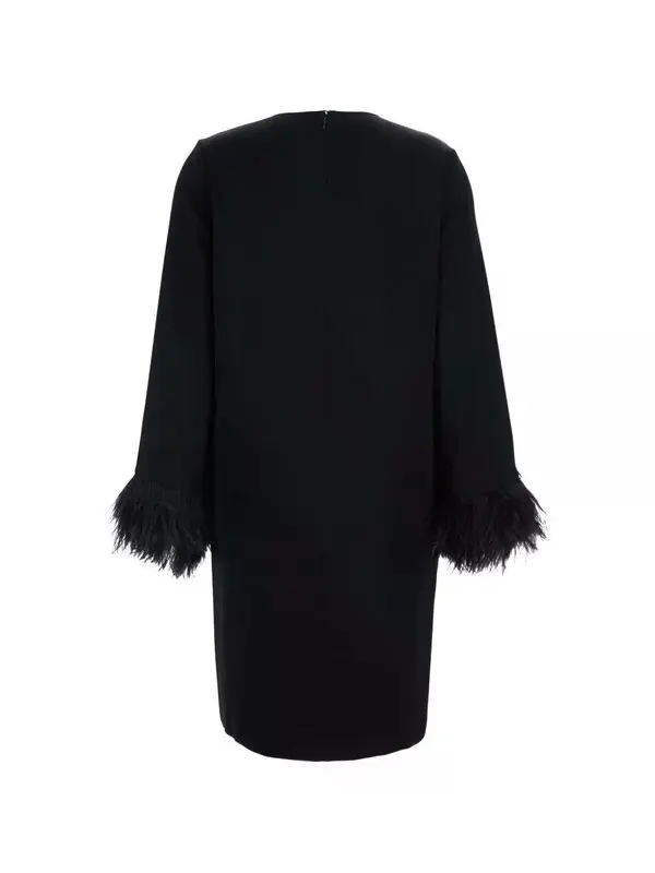 Antonelli Firenze Feather-trim Long-sleeve Mini Dress