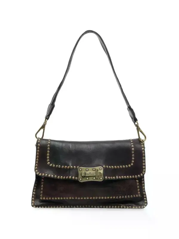 CAMPOMAGGI Agnese Studded Leather Shoulder Bag - Brown