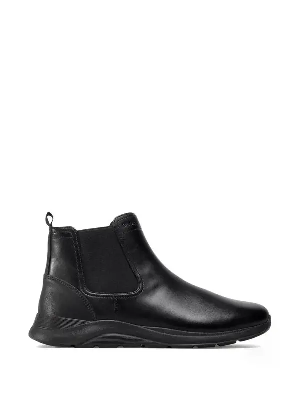 Geox Elasticated-panel Leather Boots - Black