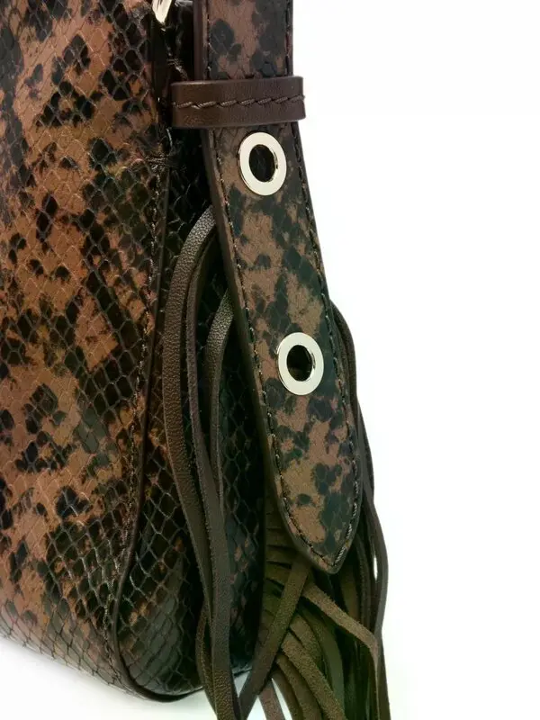 Maje Snake-effect Fringed Tote Bag