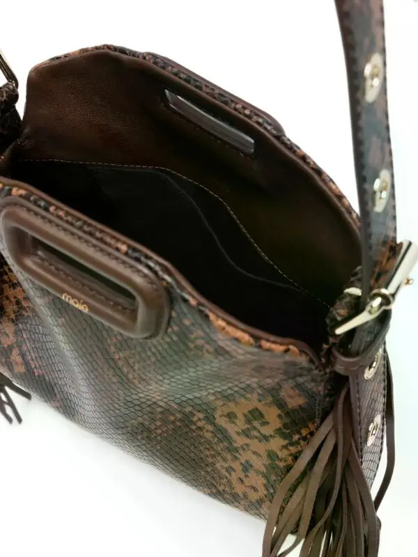 Maje Snake-effect Fringed Tote Bag