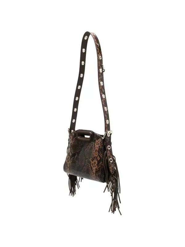 Maje Snake-effect Fringed Tote Bag