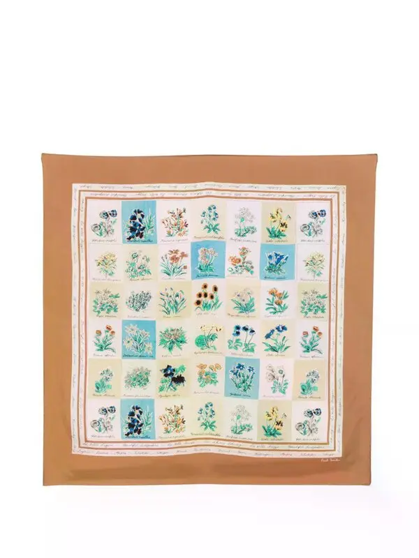 Paul Smith Floral-print Silk Scarf - Brown