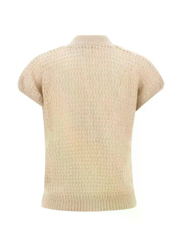 Eleventy Openwork-knit Sleeveless Cardigan