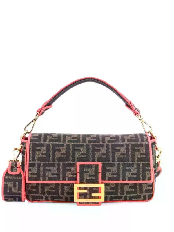 Fendi Baguette Nm Bag Zucca Canvas Medium Shoulder Bag
