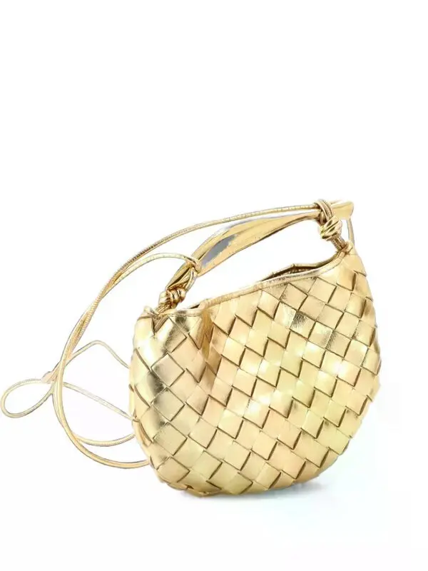 Bottega Veneta Sardine Top Handle Bag Intrecciato Nappa Mini Satchel - Gold