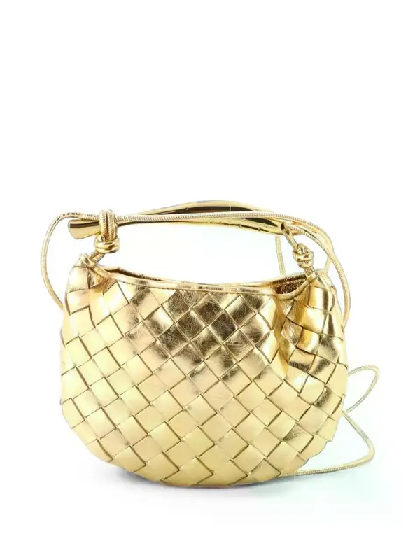 Bottega Veneta Intrecciato Nappa Mini Satchel - Gold