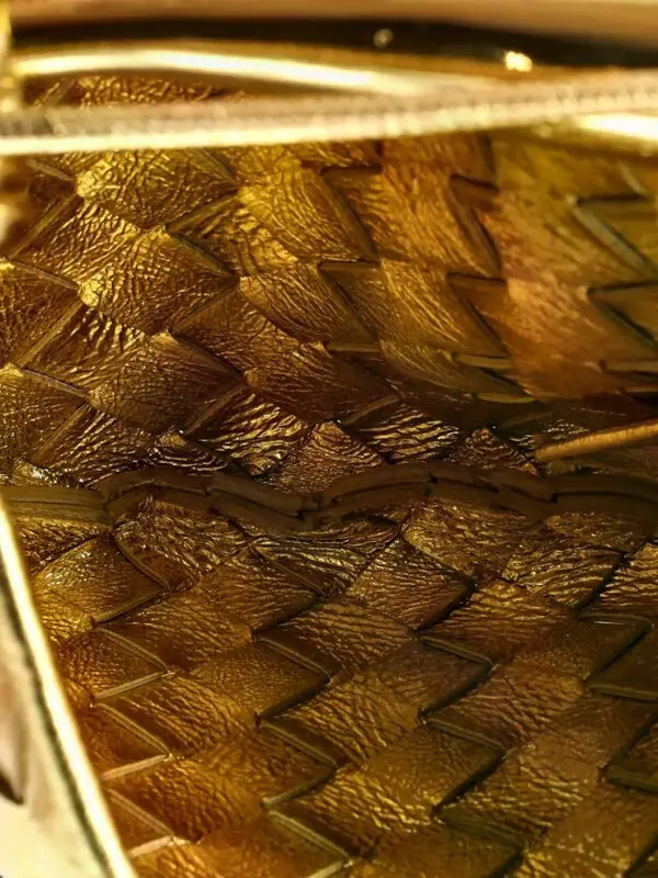 Bottega Veneta Intrecciato Nappa Mini Satchel - Gold