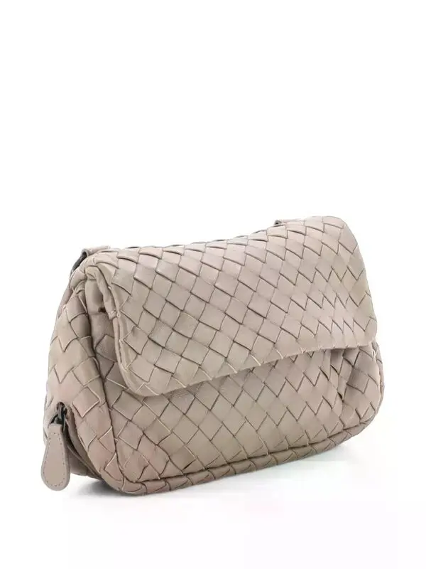 Bottega Veneta Expandable Chain Intrecciato Nappa Small Crossbody Bag - Grey