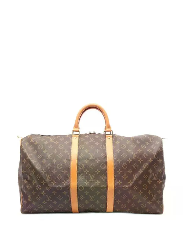 LOUIS VUITTON Monogram Keepall 55 Luggage - Brown