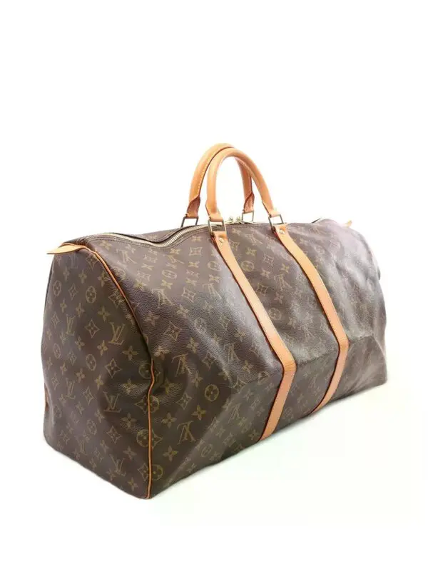 LOUIS VUITTON Monogram Keepall 55 Luggage - Brown