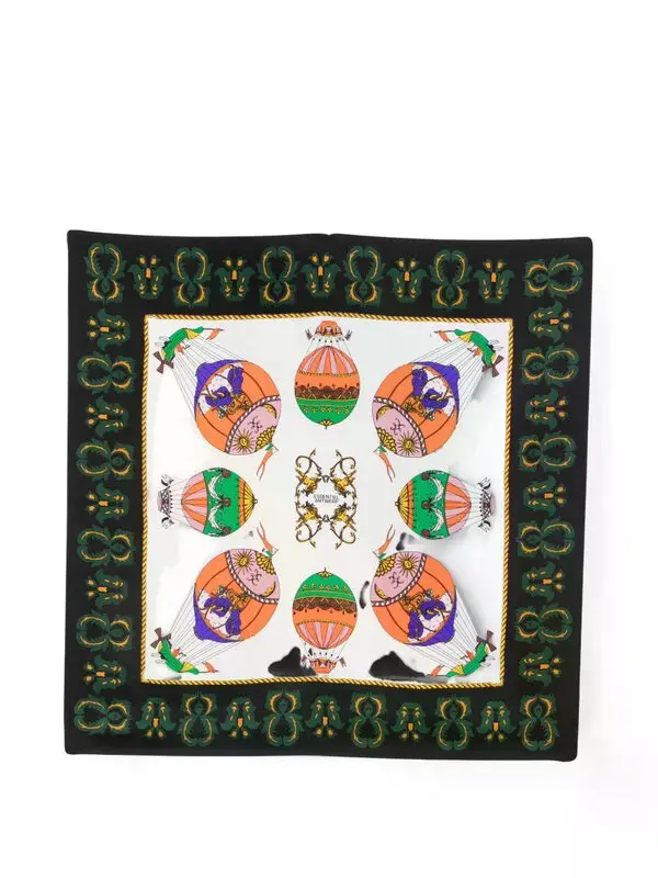 Essentiel Antwerp Hot-air Balloon-print Silk Scarf - White