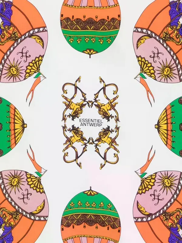 Essentiel Antwerp Hot-air Balloon-print Silk Scarf - White