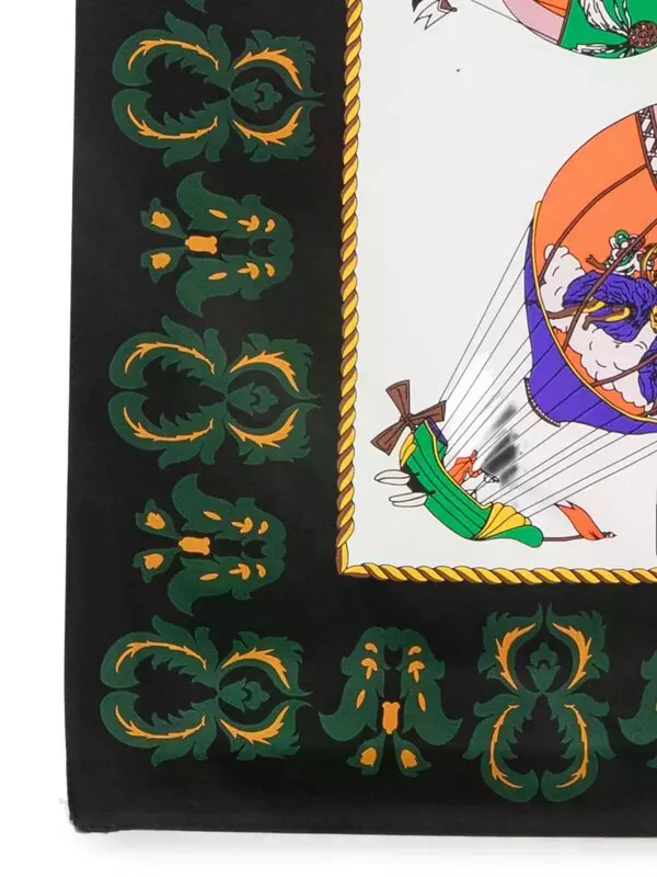 Essentiel Antwerp Hot-air Balloon-print Silk Scarf - White