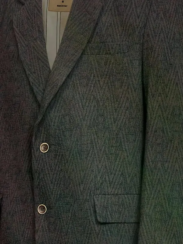 UMA WANG Chevron-pattern Single-breasted Blazer