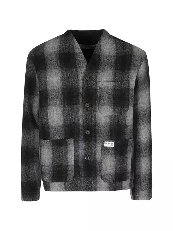 FAY Check-pattern V-neck Jacket