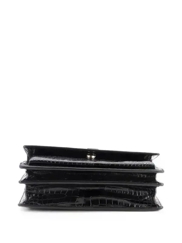 Saint Laurent Sunset Crocodile Embossed Leather Medium Crossbody Bag