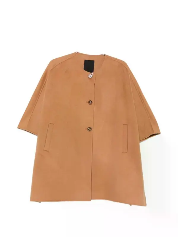 LISKA Button-fastening Short-sleeve Coat