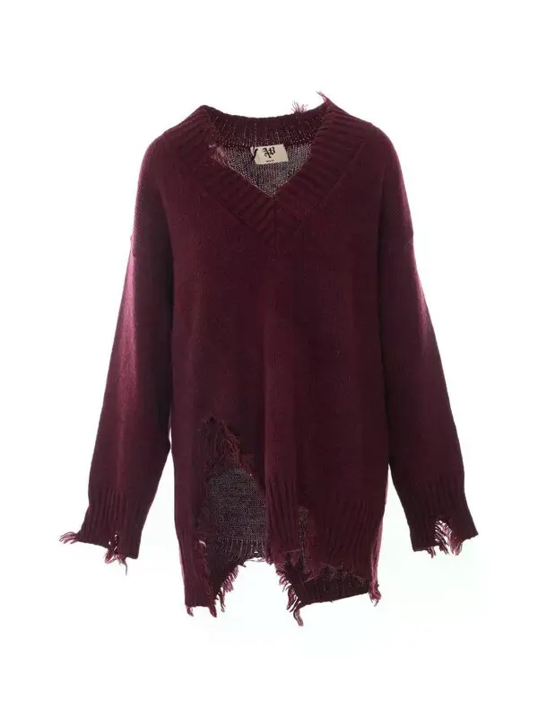 ANIYE BY Distressed V-neck Sweater