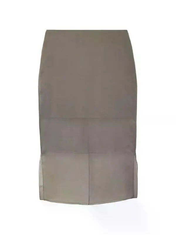 Brandon Maxwell Brett Silk Organza Midi Skirt