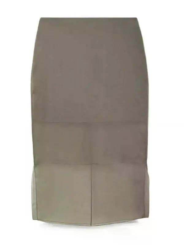 Brandon Maxwell Brett Silk Organza Midi Skirt