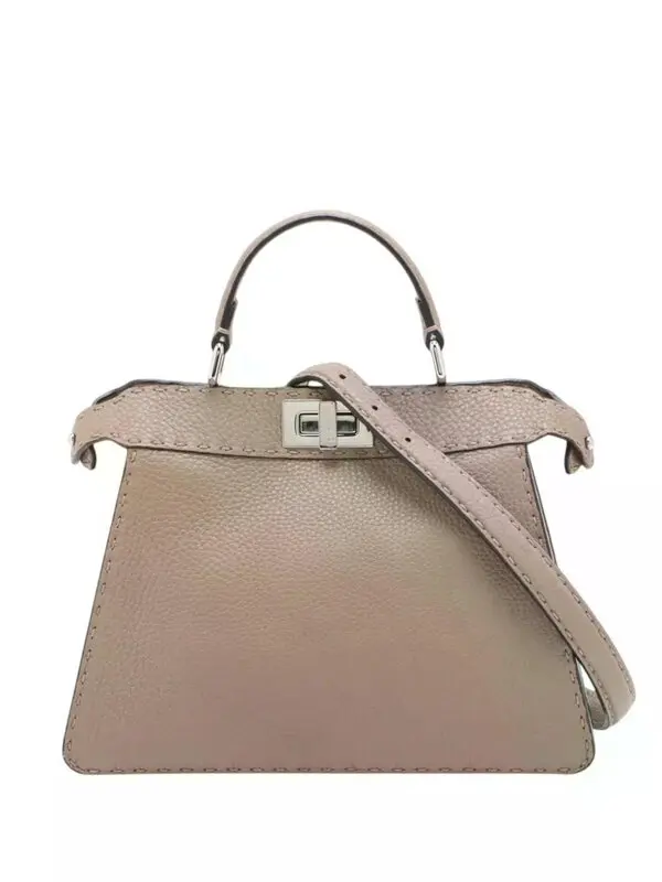 Fendi 20th Century Small Calfskin Selleria Peekaboo Iseeu Satchel - Neutrals