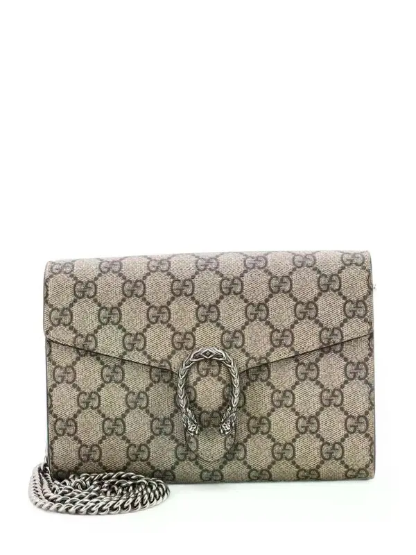 Gucci Dionysus Chain Wallet Gg Coated Canvas Small Crossbody Bag - Brown