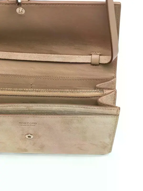 TOM FORD Kara T Twist Suede Wallet