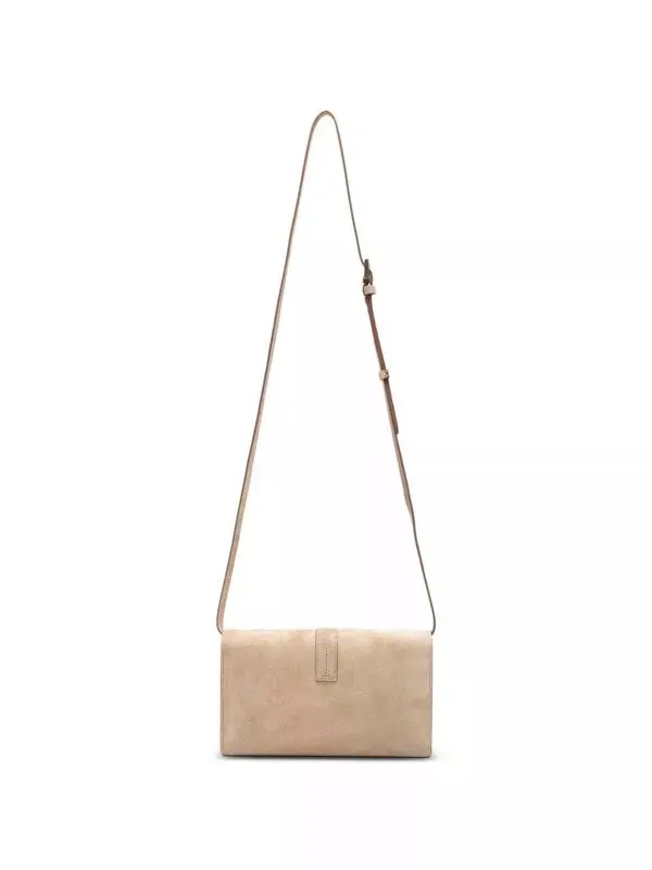TOM FORD Kara T Twist Suede Wallet - Neutrals