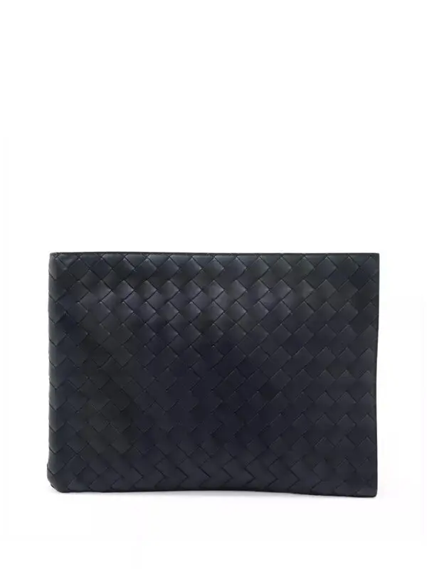 Bottega Veneta 2000-2015 Large Intrecciato Leather Clutch Bag - Black