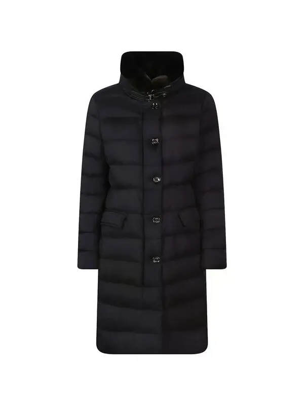 MOORER Quilted Faux-fur-trim Coat