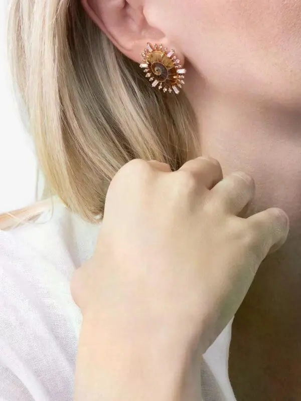 PARULINA Embellished Spiral Earrings