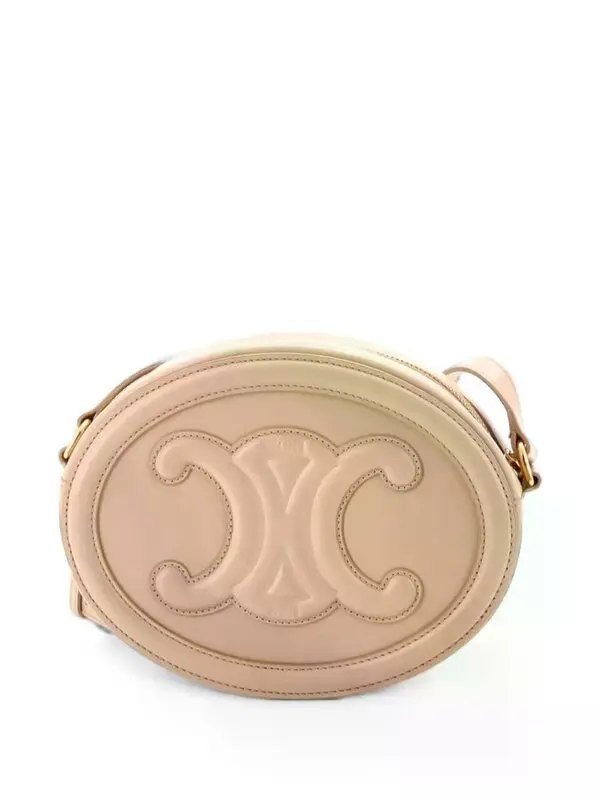 Celine Triomphe Oval Leather Crossbody Bag