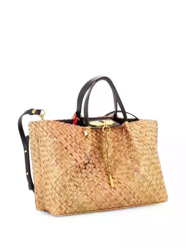 Valentino Garavani Vlogo Escape Straw Medium Tote Bag