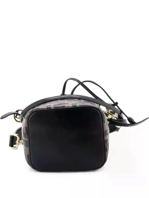 Fendi Mon Tresor Zucca Embossed Leather Mini Bucket Bag - Brown