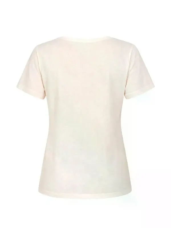 MOLLY BRACKEN Lace-trim V-neck T-shirt - Neutrals