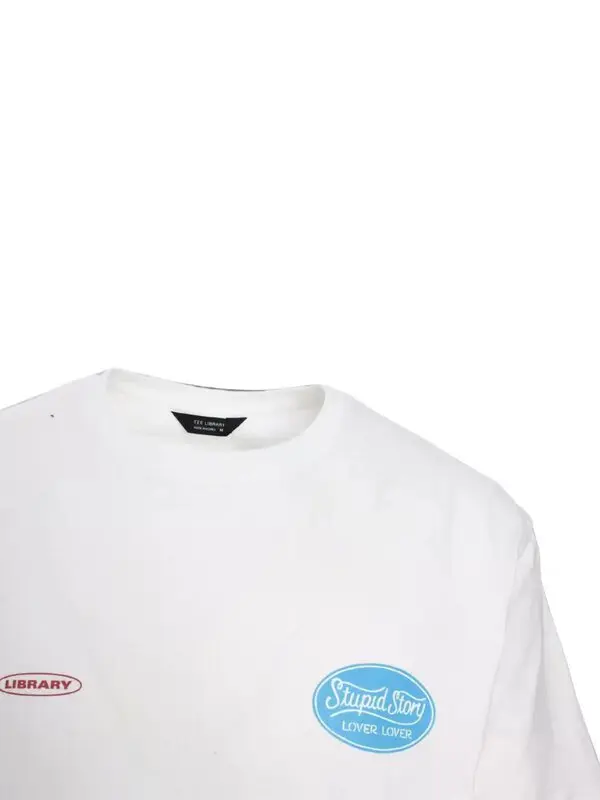 TEE LIBRARY Stupid Story Logo-print T-shirt