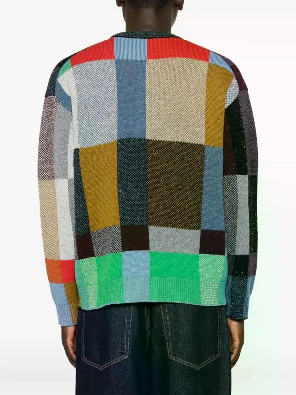 Paul Smith Patchwork-pattern Crew-neck Sweater - Green