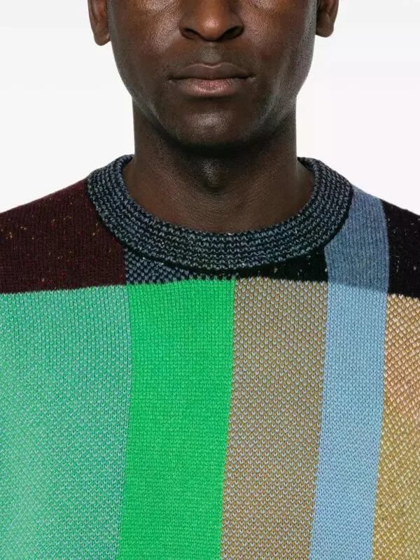 Paul Smith Patchwork-pattern Crew-neck Sweater - Green