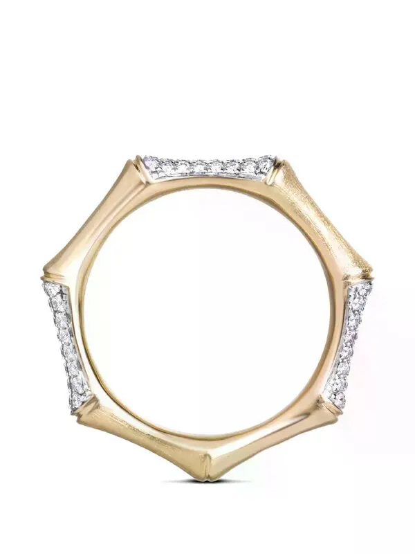 RAINBOW K Bamboo Diamond Ring - Gold