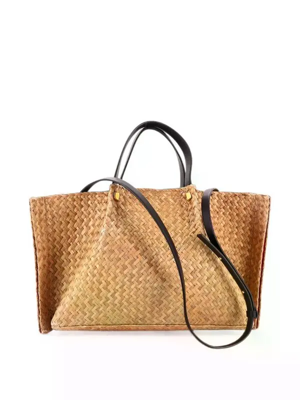 Valentino Garavani Vlogo Escape Straw Medium Tote Bag