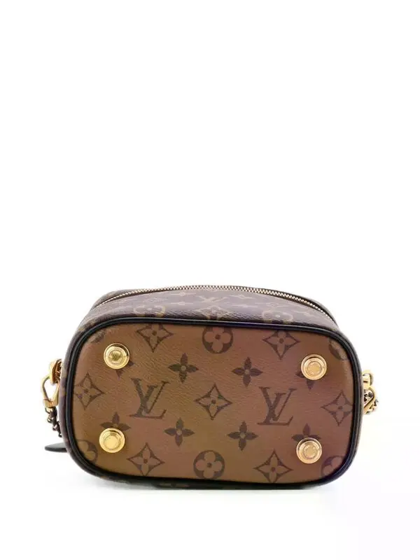 LOUIS VUITTON Reverse Monogram Canvas Pm Satchel Vanity Handbag - Black