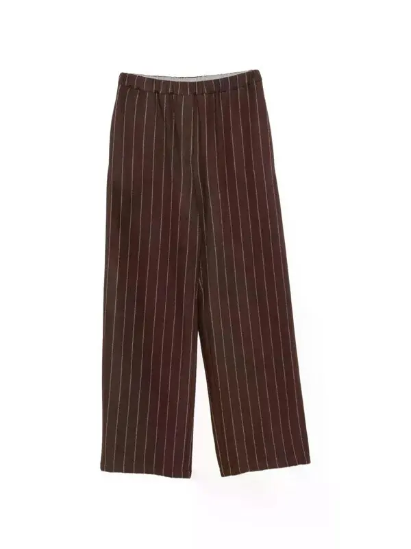 ALYSI Pinstriped Elasticated-waist Trousers - Brown