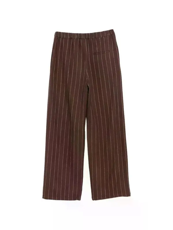 ALYSI Pinstriped Elasticated-waist Trousers - Brown
