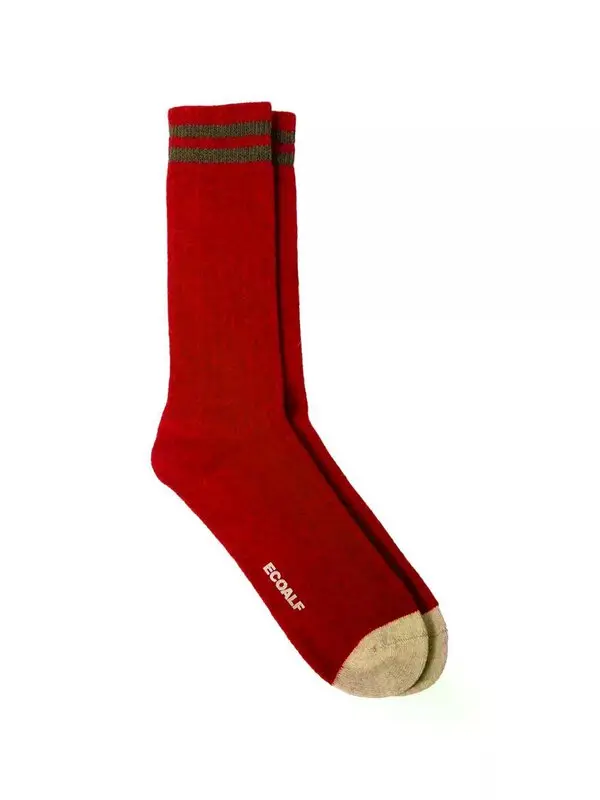 ECOALF Logo-print Striped Socks - Red