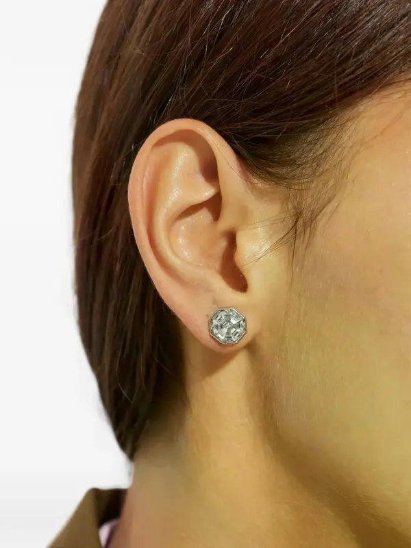 Kate Spade New York Crystal-embellished Octagon Earrings - Silver