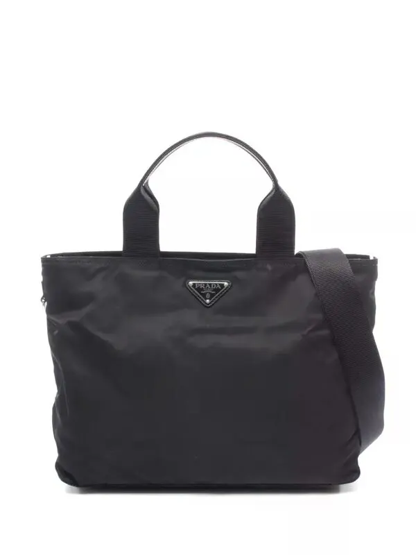 Prada Vela Two-way Handbag - Black