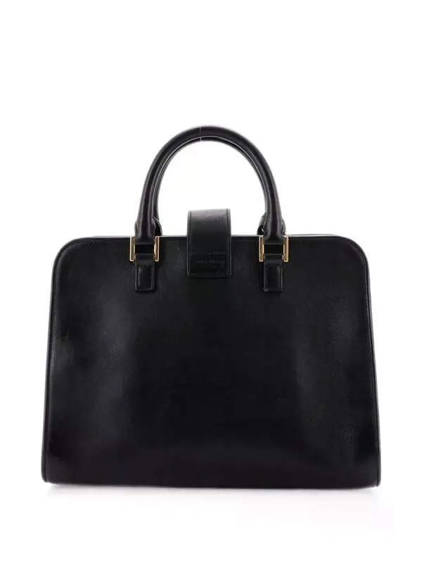 Saint Laurent Monogram Cabas Leather Baby Satchel - Black