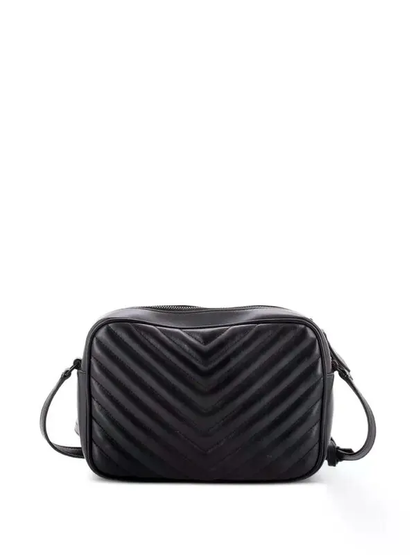 Saint Laurent Lou Camera Bag Matelasse Chevron Leather Small Crossbody Bag - Black